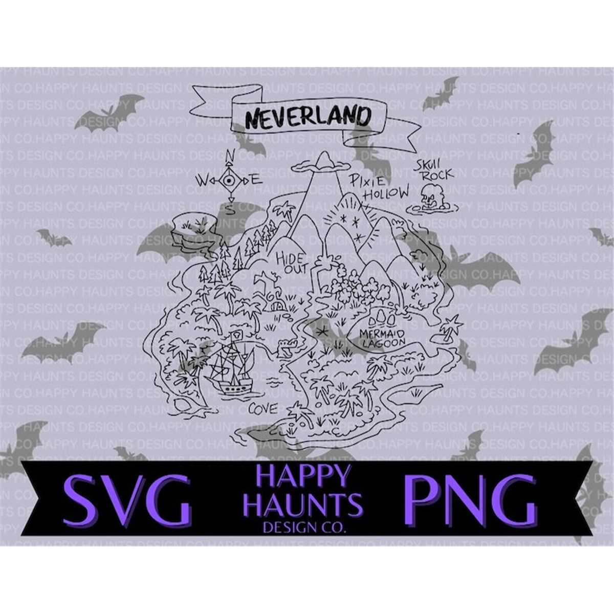 Neverland map SVG, easy cut file for Cricut, layered by colo | Inspire ...