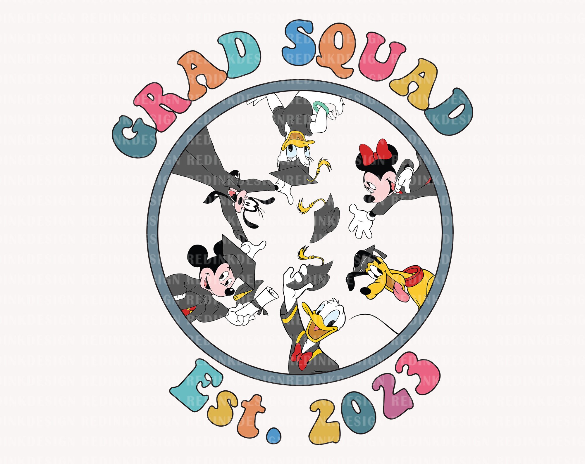 Grad Squad Est.2023 Png, Mouse And friends Png, Graduation C | Inspire ...