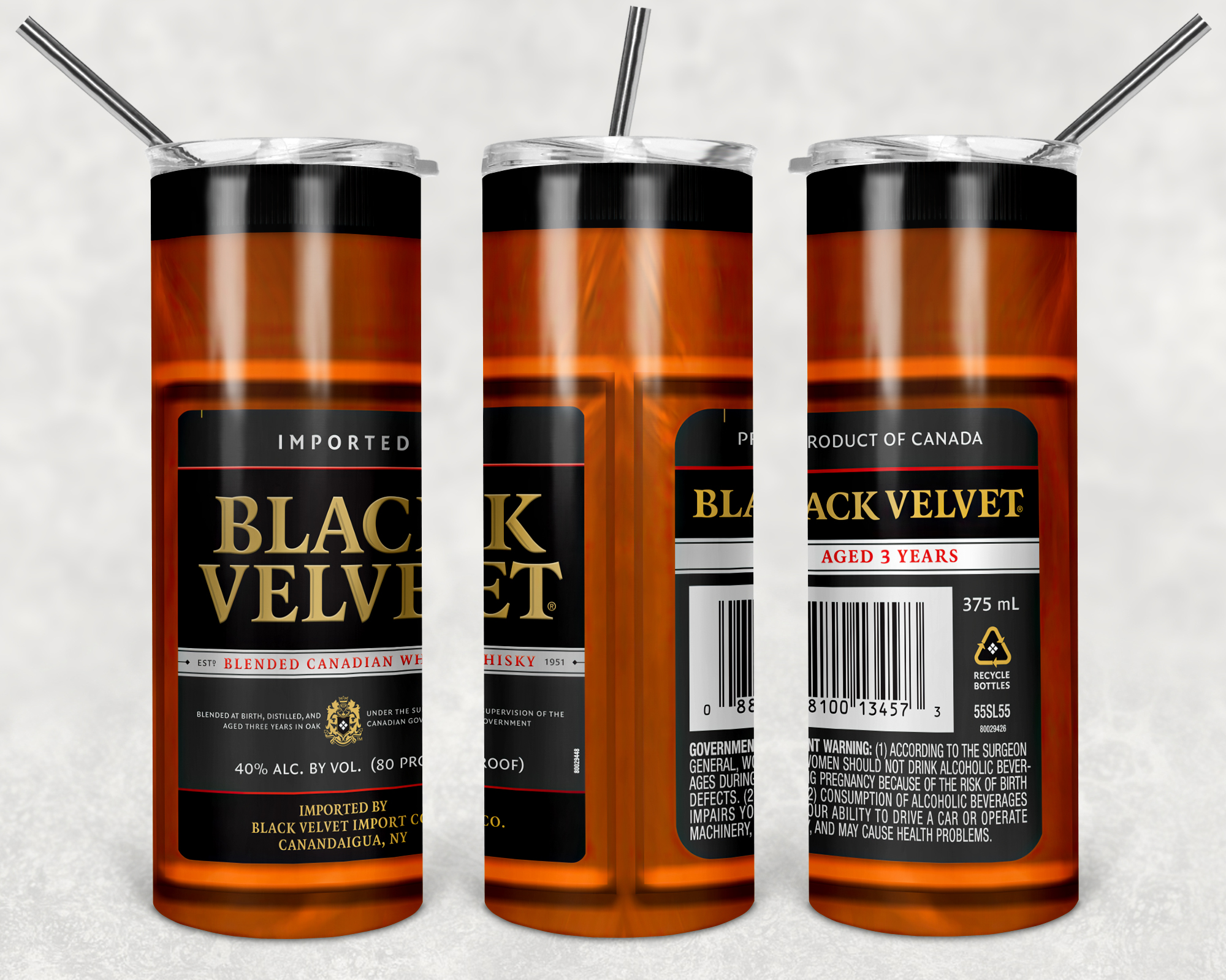 Black Velvet Whiskey Tumbler Wrap Design - JPEG & PNG - Subl | Inspire ...
