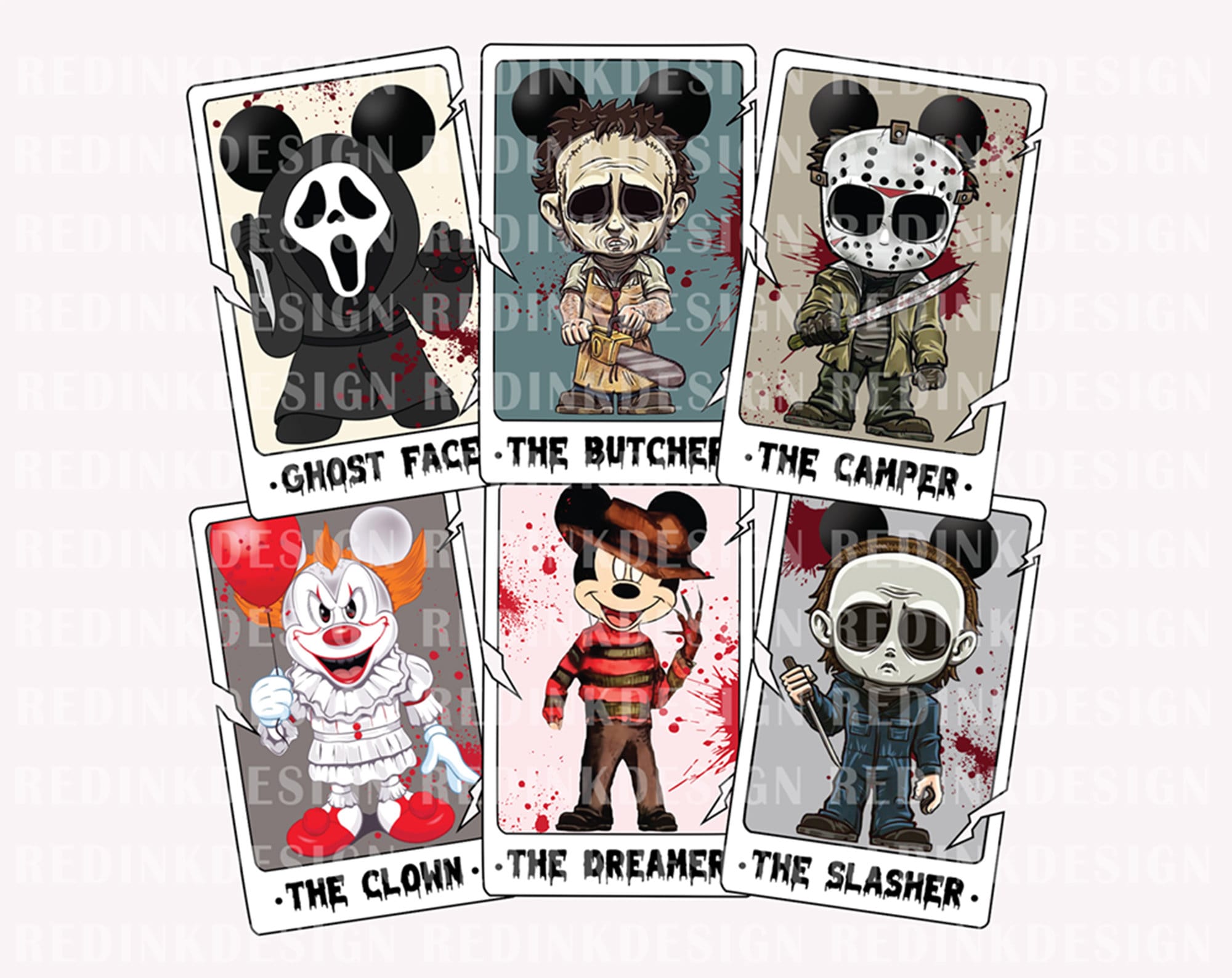 Halloween Horror Tarot Card Png Bundle, Horror Movie Killers | Inspire ...