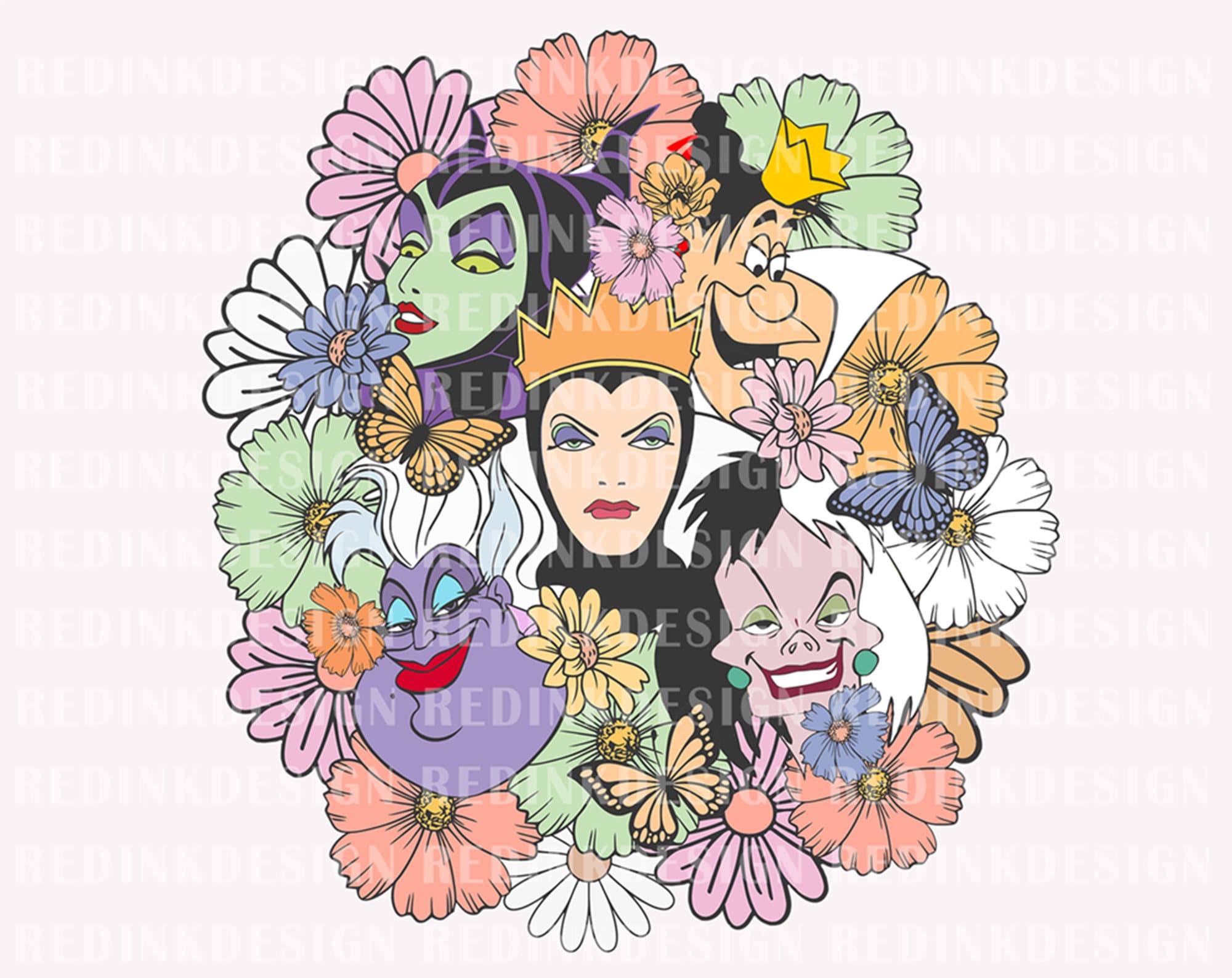 Halloween Villains Floral Png, Villain Characters Png, Hallo | Inspire ...