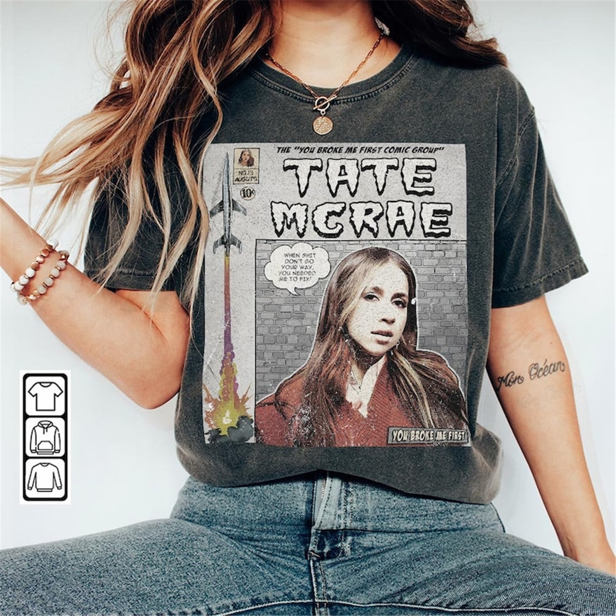 Tate Mcrae Comic Shirt, 90S Vintage Merch Book Art You Broke | Inspire Uplift