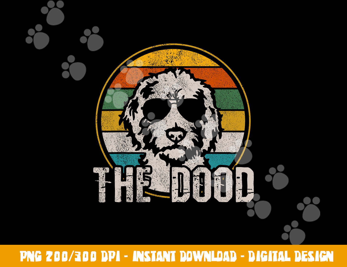 Goldendoodle png, sublimation - The Dood Vintage Retro Dog | Inspire Uplift