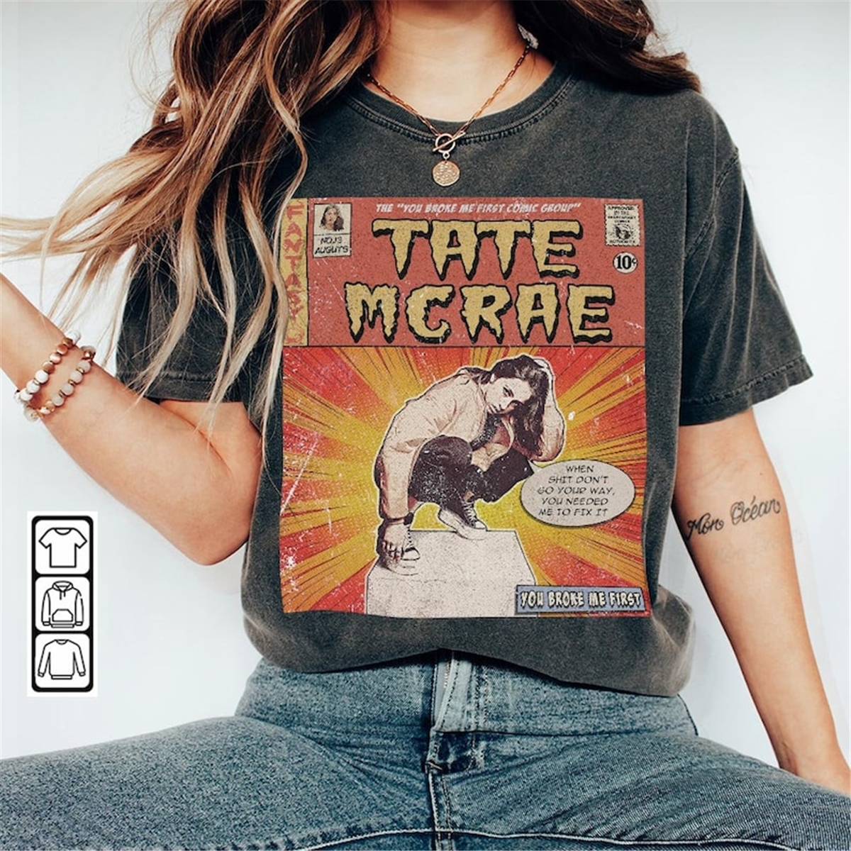 Tate Mcrae Comic Shirt, 90S Vintage Merch Book Art You Broke | Inspire ...