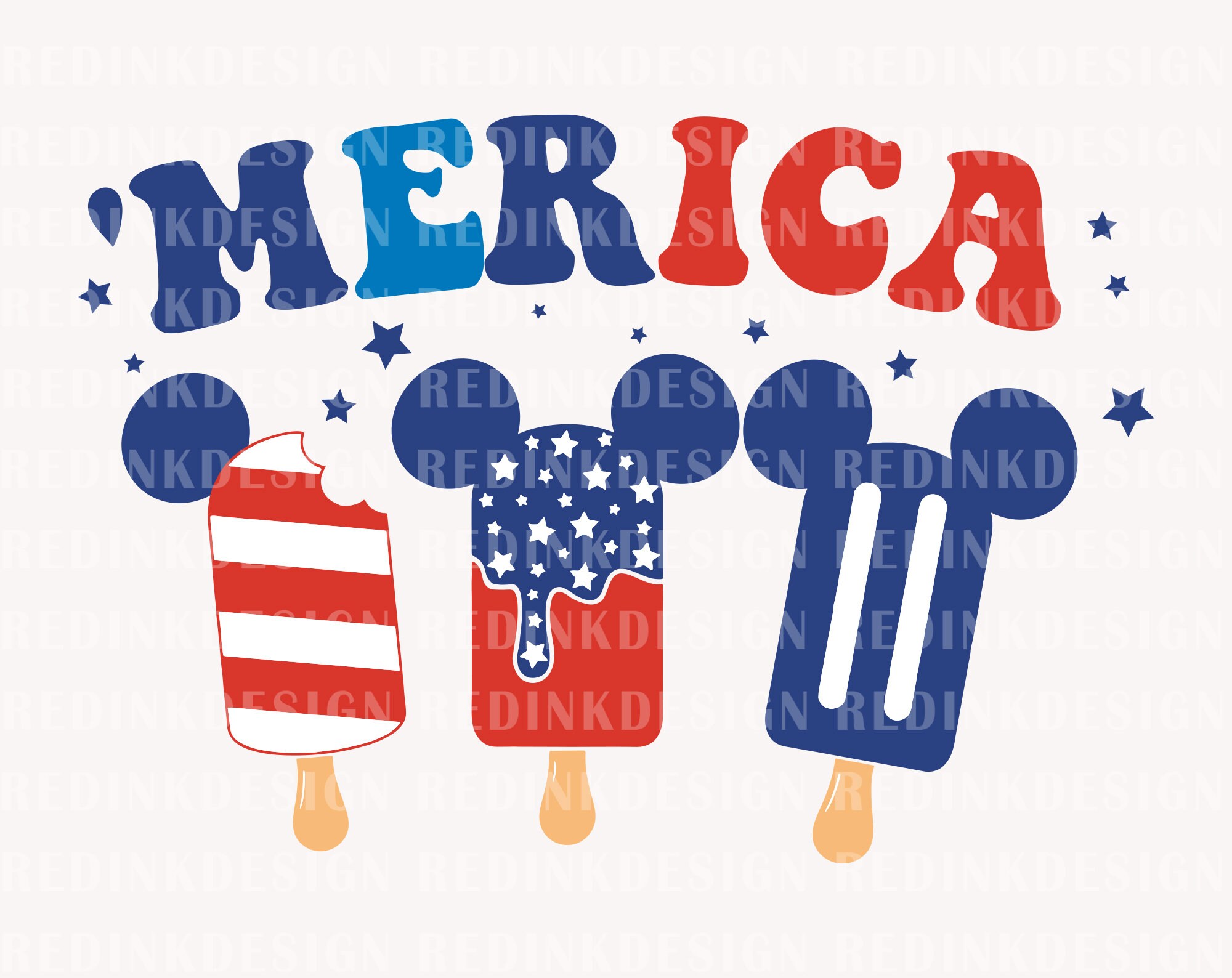 Merica Svg, Happy 4th of July Svg, Mouse Ice Cream Svg, Four | Inspire ...