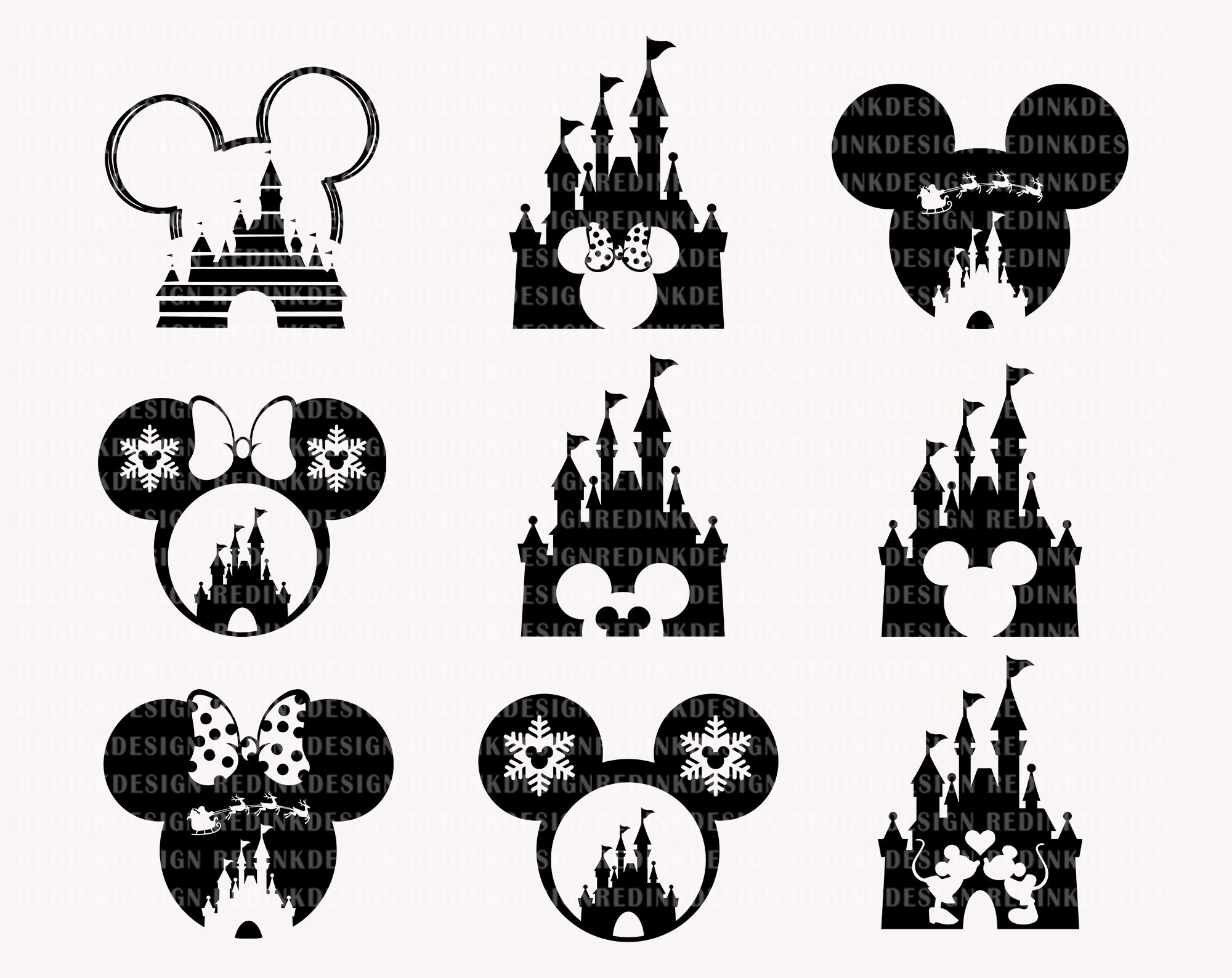 Merry Christmas Castle Svg Bundle, Mouse Castle Svg, Christm | Inspire ...