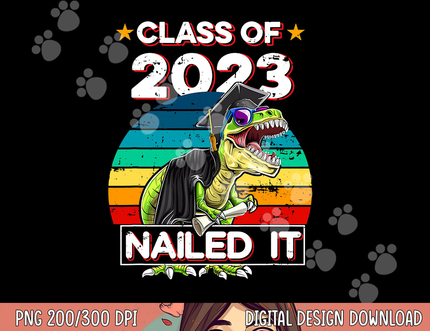 class of 2023 t-rex dinosaur graduation cap s copy - Inspire Uplift