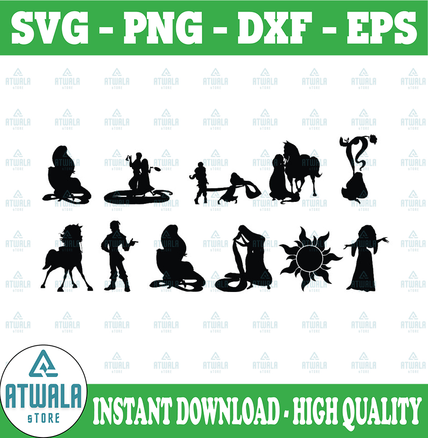 Rapunzel svg bundle, disney svg, Tangled svg, disney svg bun | Inspire ...