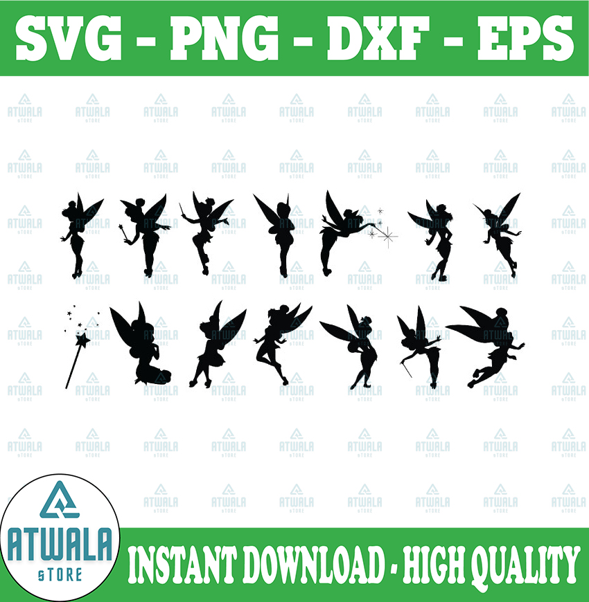 Disney's Tinkerbell svg cut files, tinkerbell silhouette svg | Inspire ...