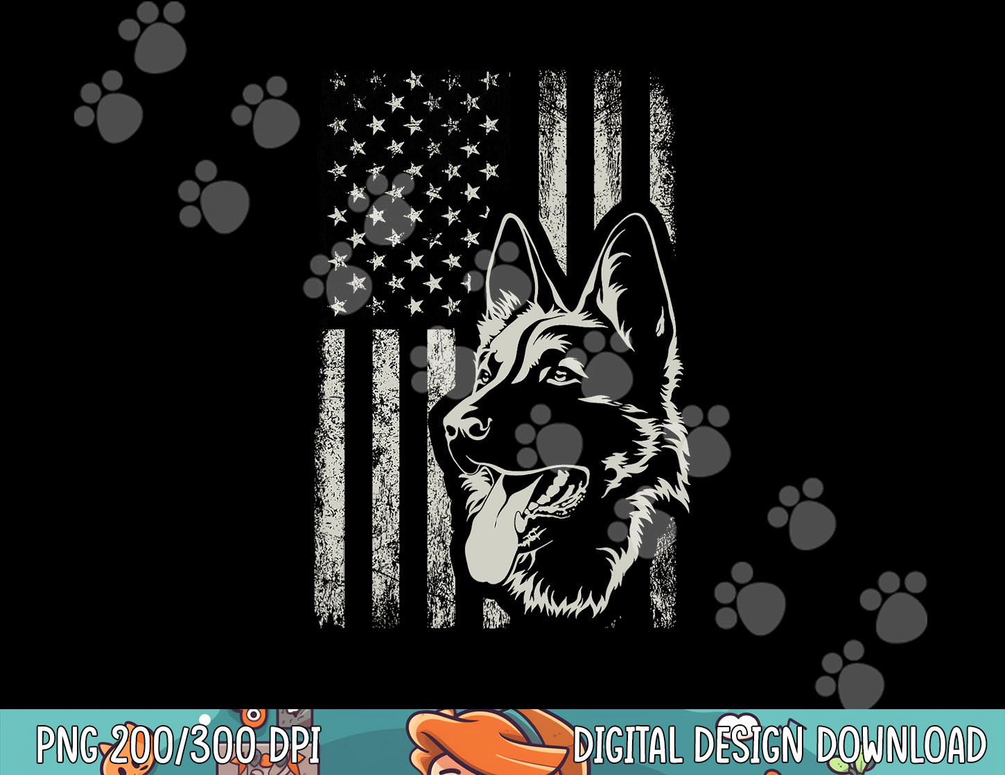 Patriotic German Shepherd AMERICAN FLAG 4th Of July Shepherd | Inspire ...