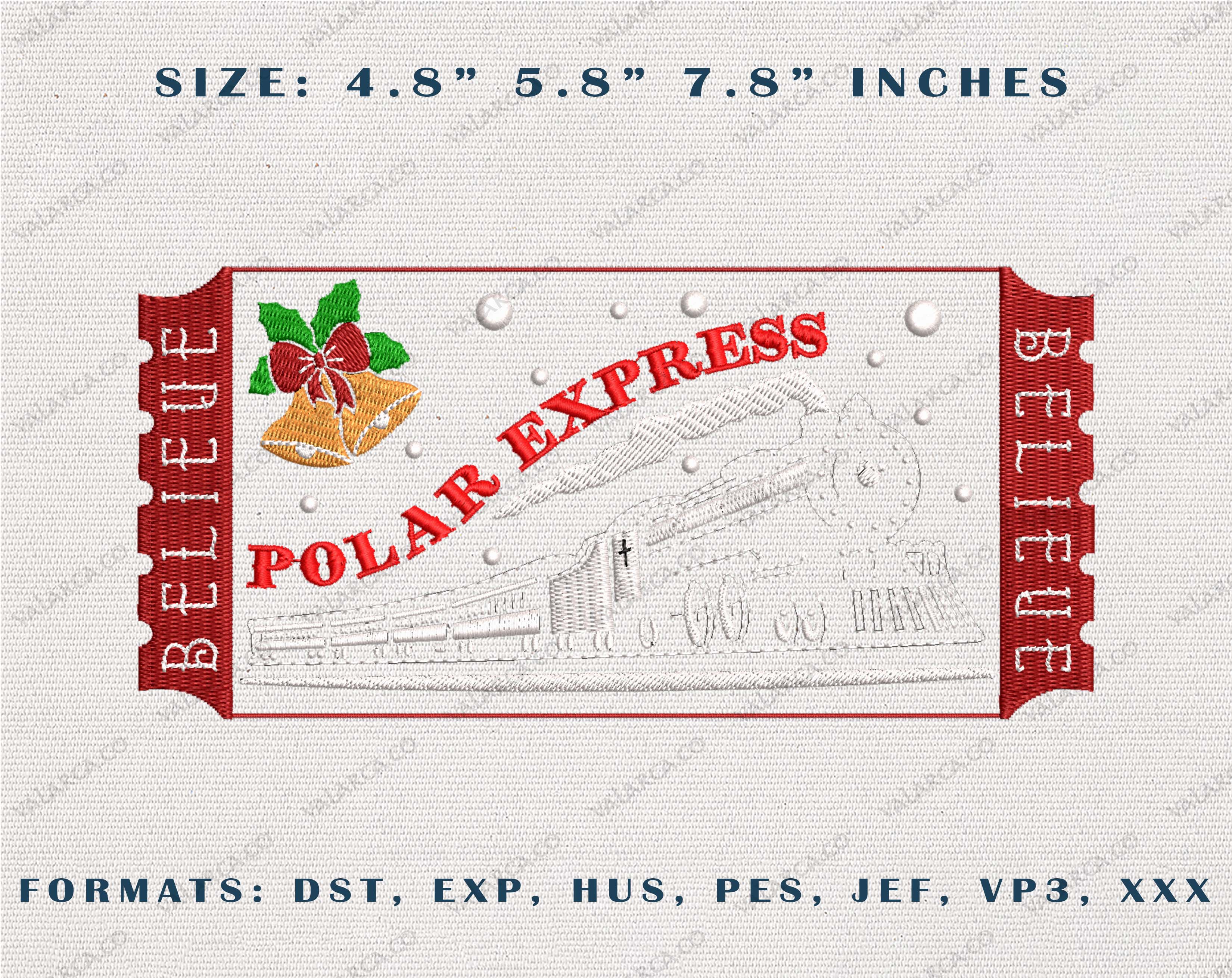 Christmas Train Embroidery Filles, The Polar Express Embroid - Inspire ...