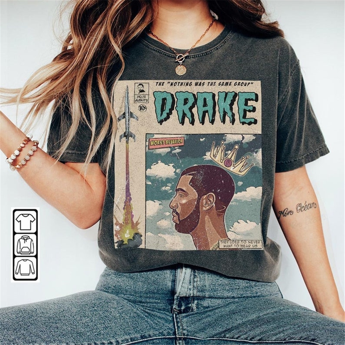 Drake Comic Shirt, 90S Vintage Merch Book Art Nothing Was Th | Inspire ...