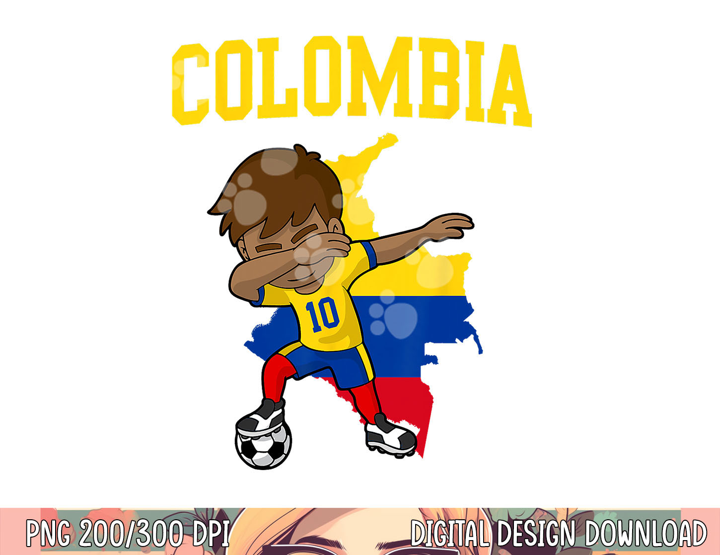 Colombia Soccer Colombian Football Dabbing png, sublimation | Inspire ...