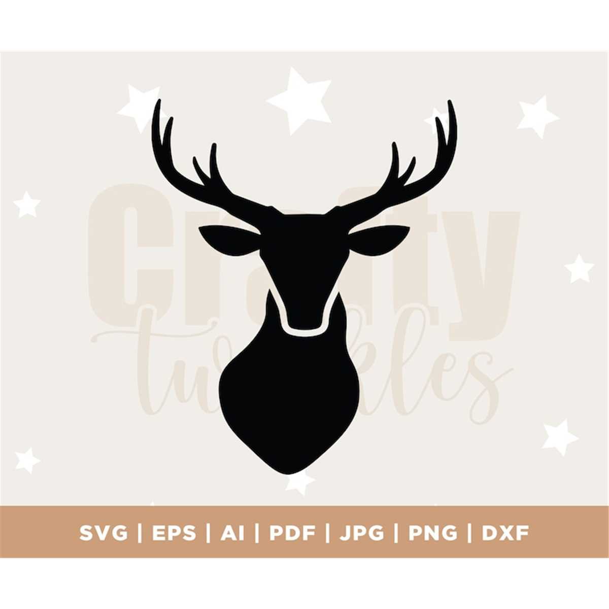 Buck Rack Deer Head SVG, Digital Download, Cut File, Png, Jp | Inspire ...