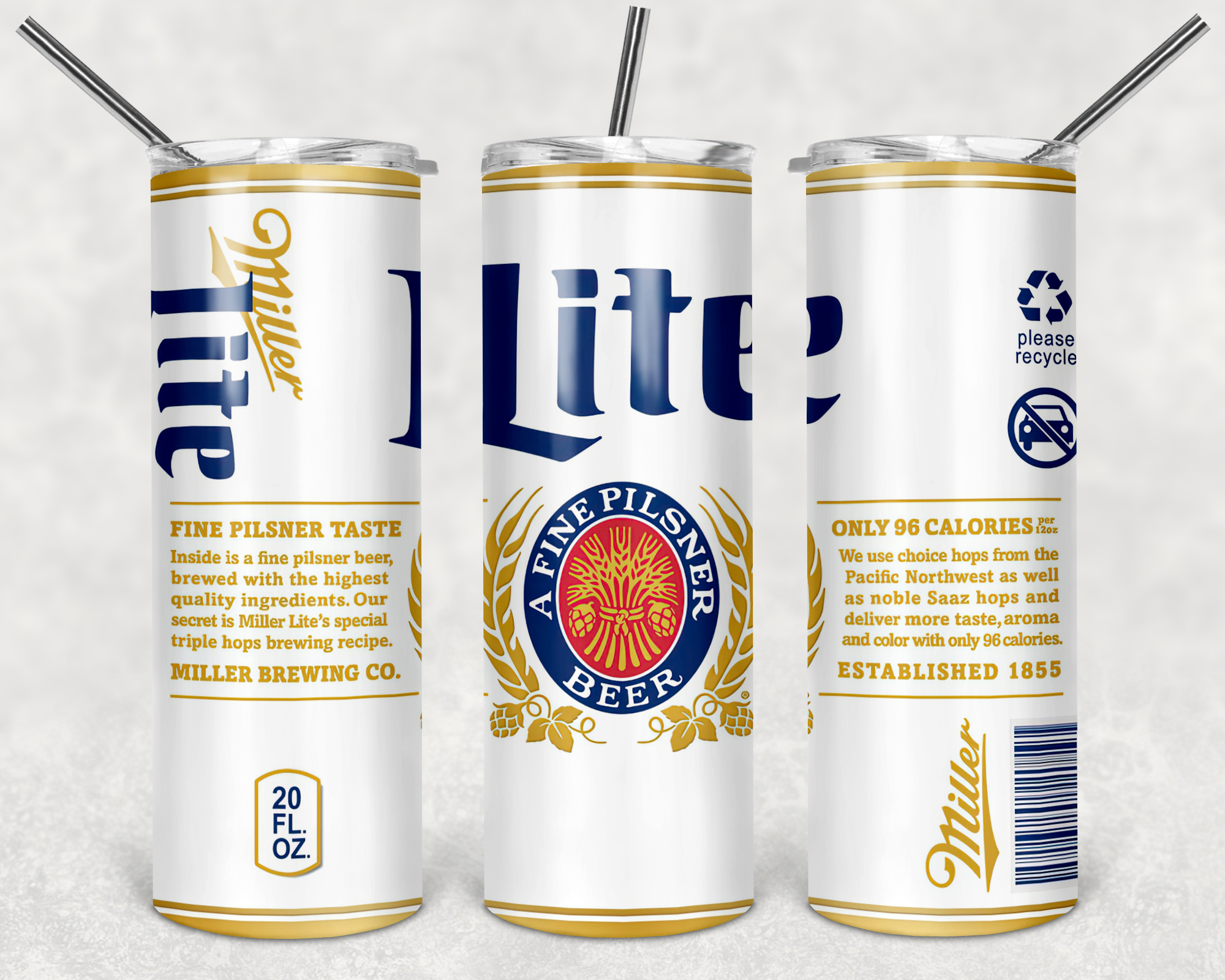 Miller Lite Tumbler Drink Designs PNG High Quality, Designs | Inspire ...