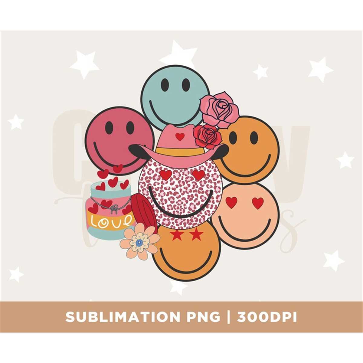 Valentines Smiley Faces PNG Sublimation Design | Valentines | Inspire ...