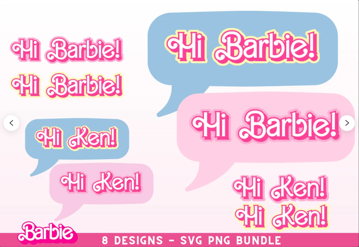 Hi Barbi SVG Hi Kenn PNG Retro clipart logos icons, Digital - Inspire ...
