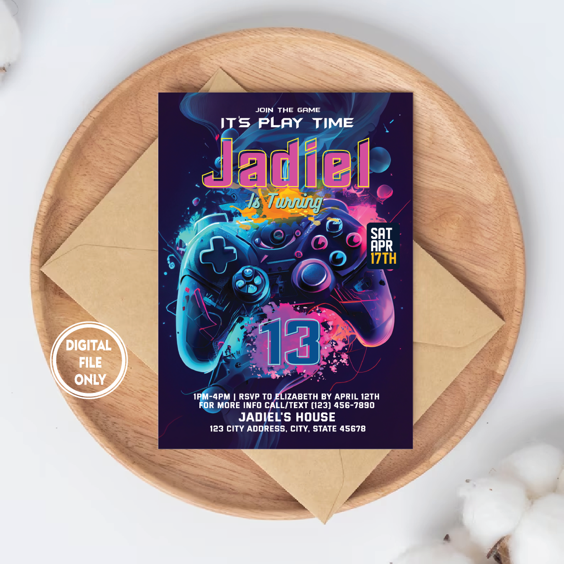 Personalized File Video Game Party Invitation | Printable Ga | Inspire ...