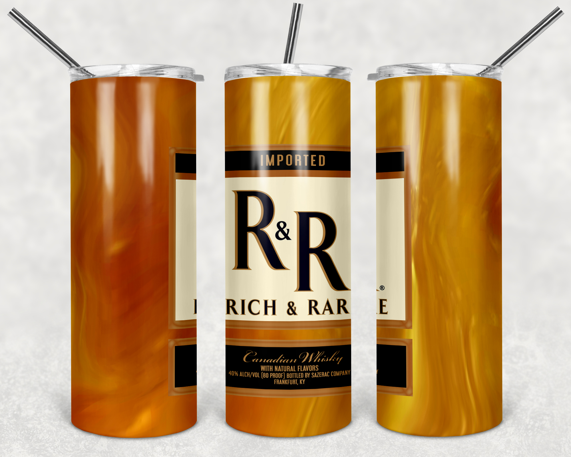 R&R Whiskey Tumbler Png, Rich & Rare 20oz Skinny Sublimation | Inspire ...