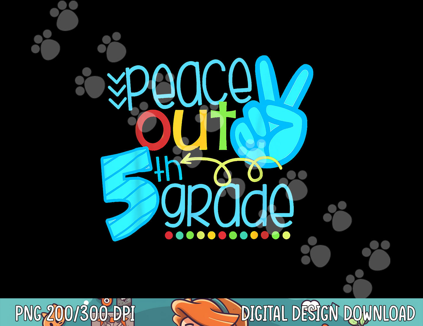 Peace Out 5th Grade Funny End Of School Year Teacher Student | Inspire ...