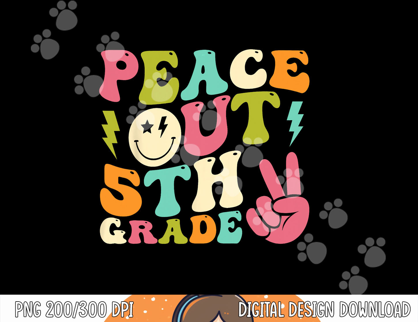 Peace Out 5th Grade Groovy Graduation Last Day of School pn | Inspire ...