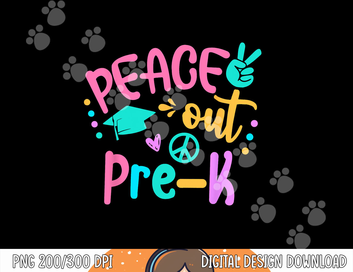 Peace Out Pre-K Grade Last Day of School Teacher Kids png, | Inspire Uplift