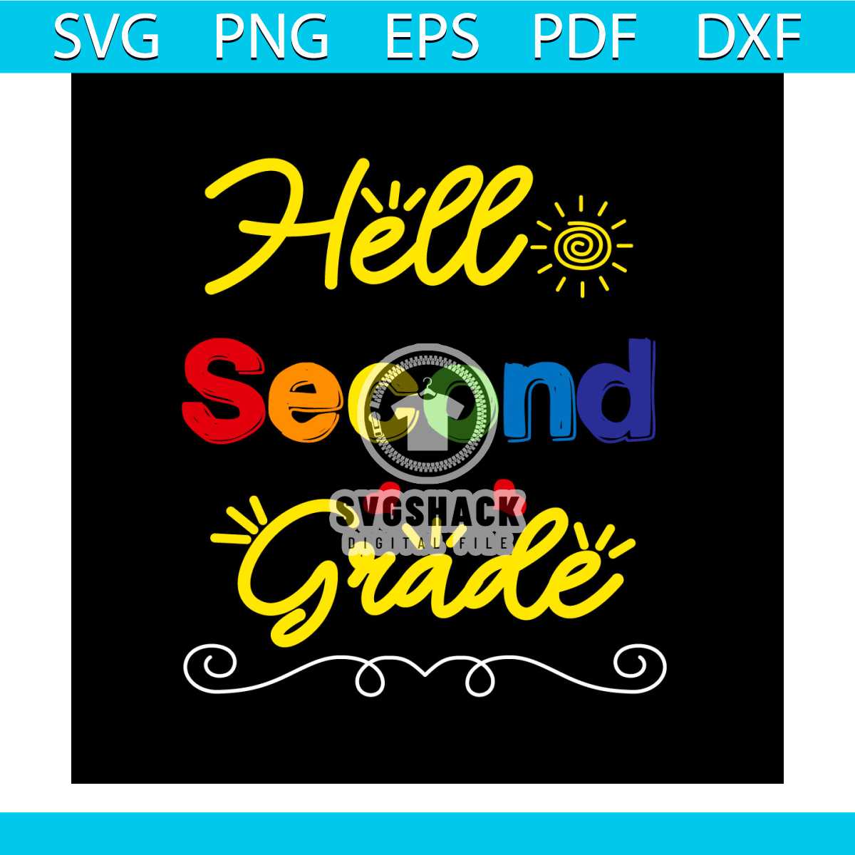 Back To School Shirt Svg Hello Second Grade Vector, Cute Gif | Inspire ...