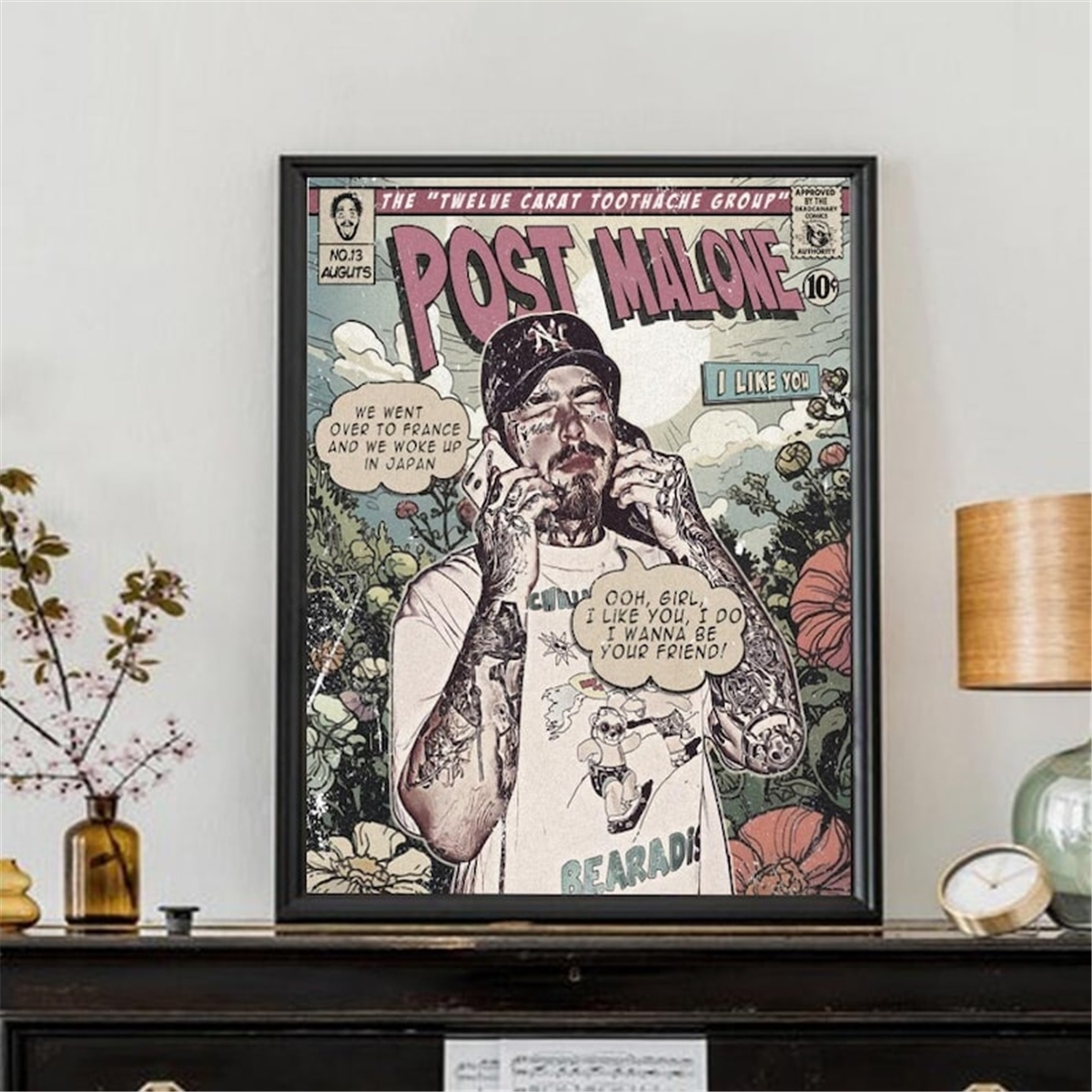 Post Malone Comic Art Book Canvas Print Twelve Carat Toothac | Inspire ...