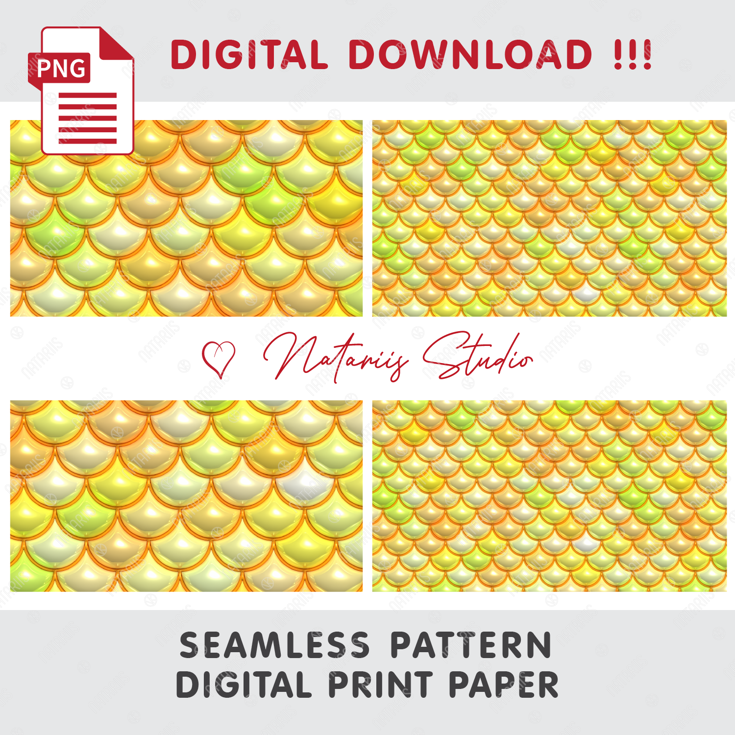 3D Inflated Puff Mermaid Scales - Seamless Tileable Pattern - Inspire ...