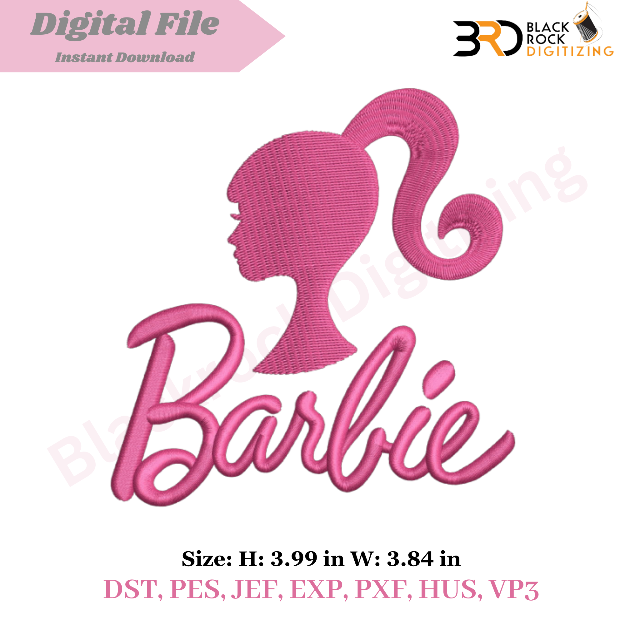 Barbie Logo Embroidery Design for Machine Embroidery | Inspire Uplift