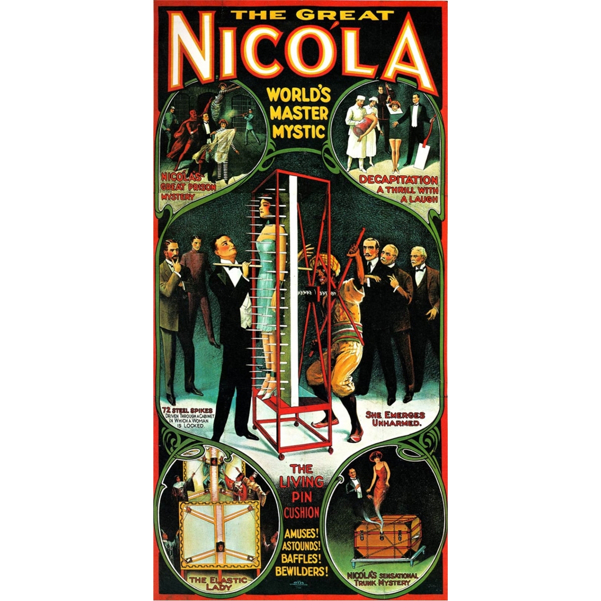 HUGE Magic Poster Nikola Worlds Master Mystic Magician Vinta - Inspire ...