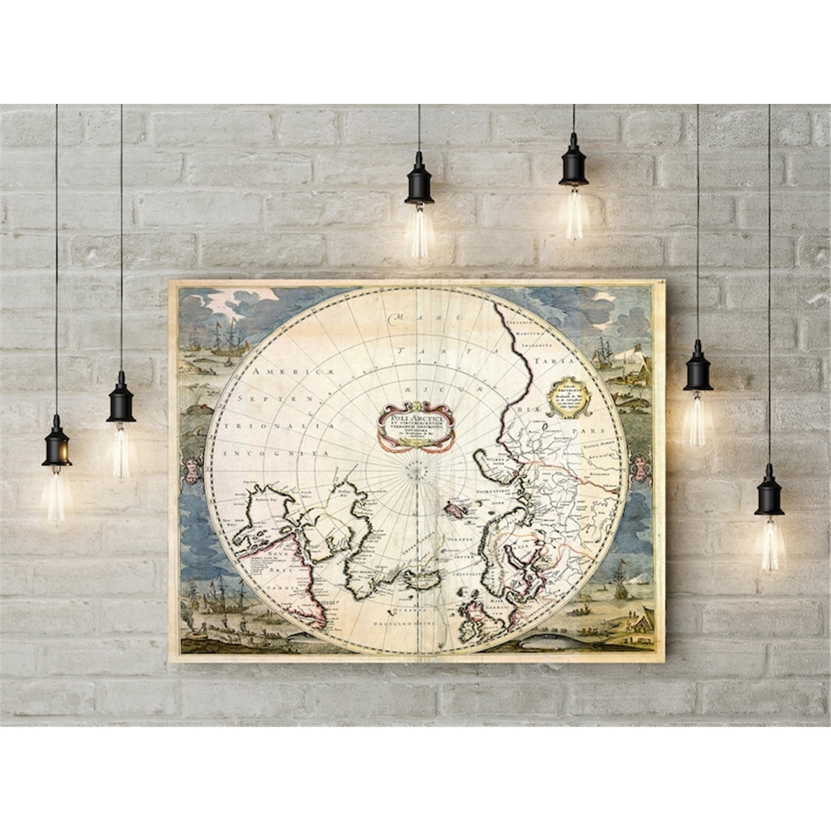 North Pole map old world map of arctic circle Vintage Polar | Inspire ...