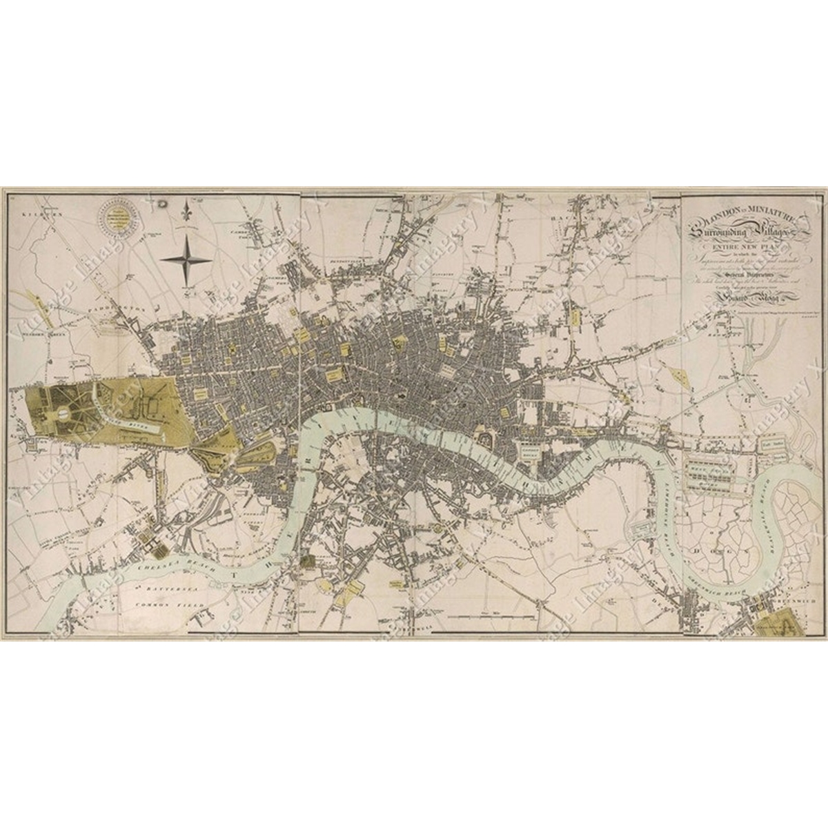 Giant Vintage Historic Map of London England 1807 Old Antiq | Inspire ...