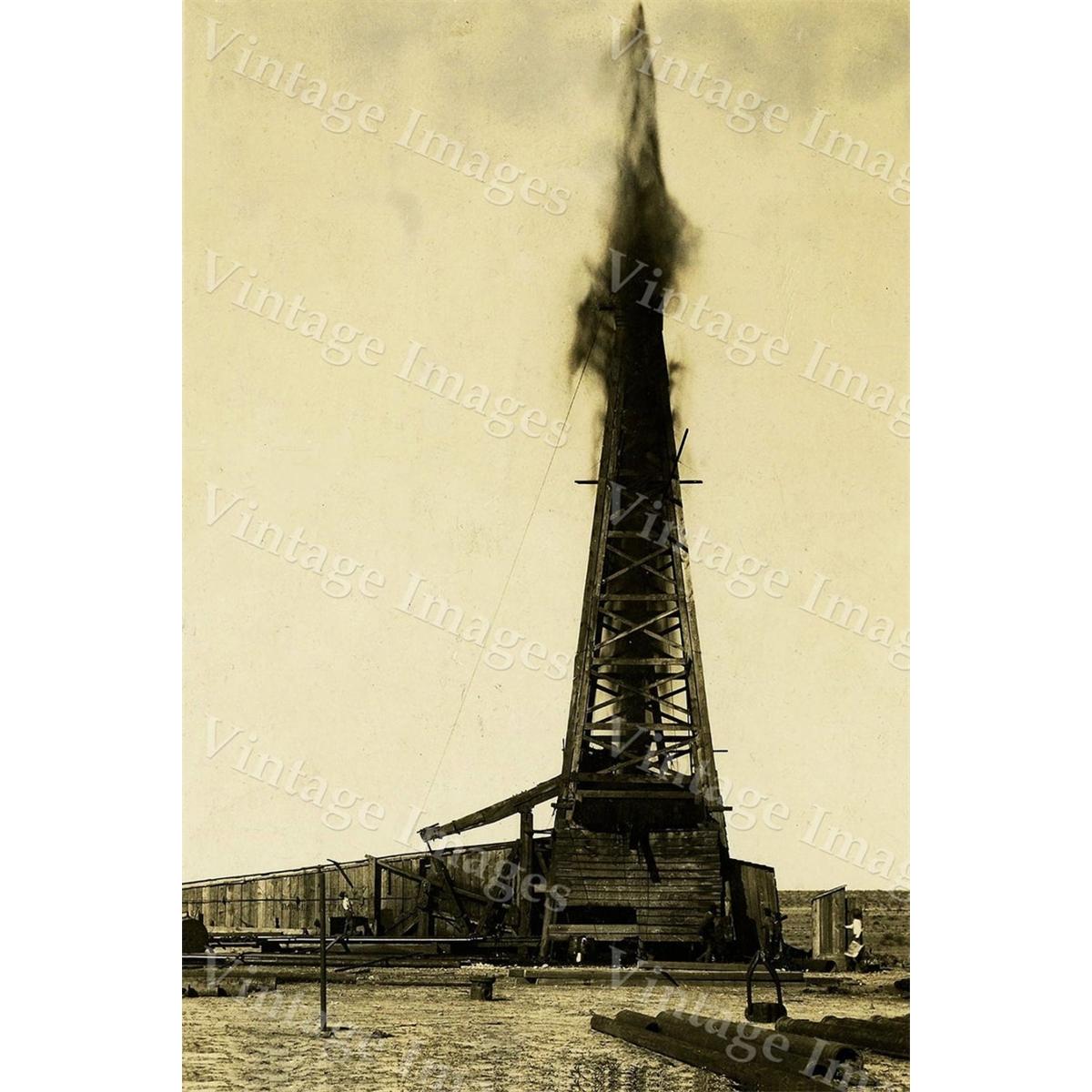 old historic oil Photo Print well drill drilling rig derrick - Inspire ...