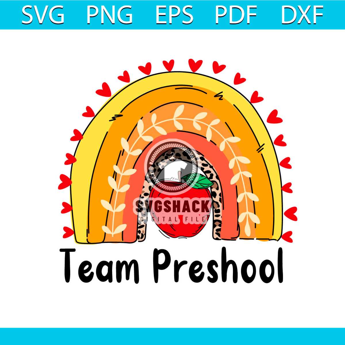 Back To School Shirt Svg Team Preschool Orange Apple Rainbow | Inspire ...