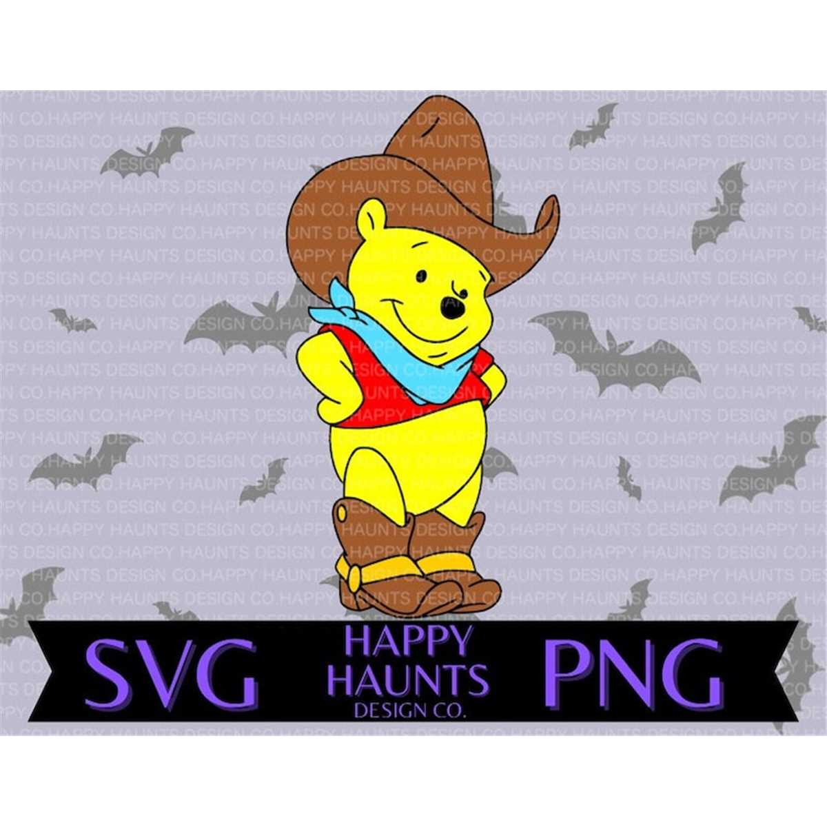 Cowboy pooh SVG, easy cut file for Cricut, Layered by colour | Inspire ...