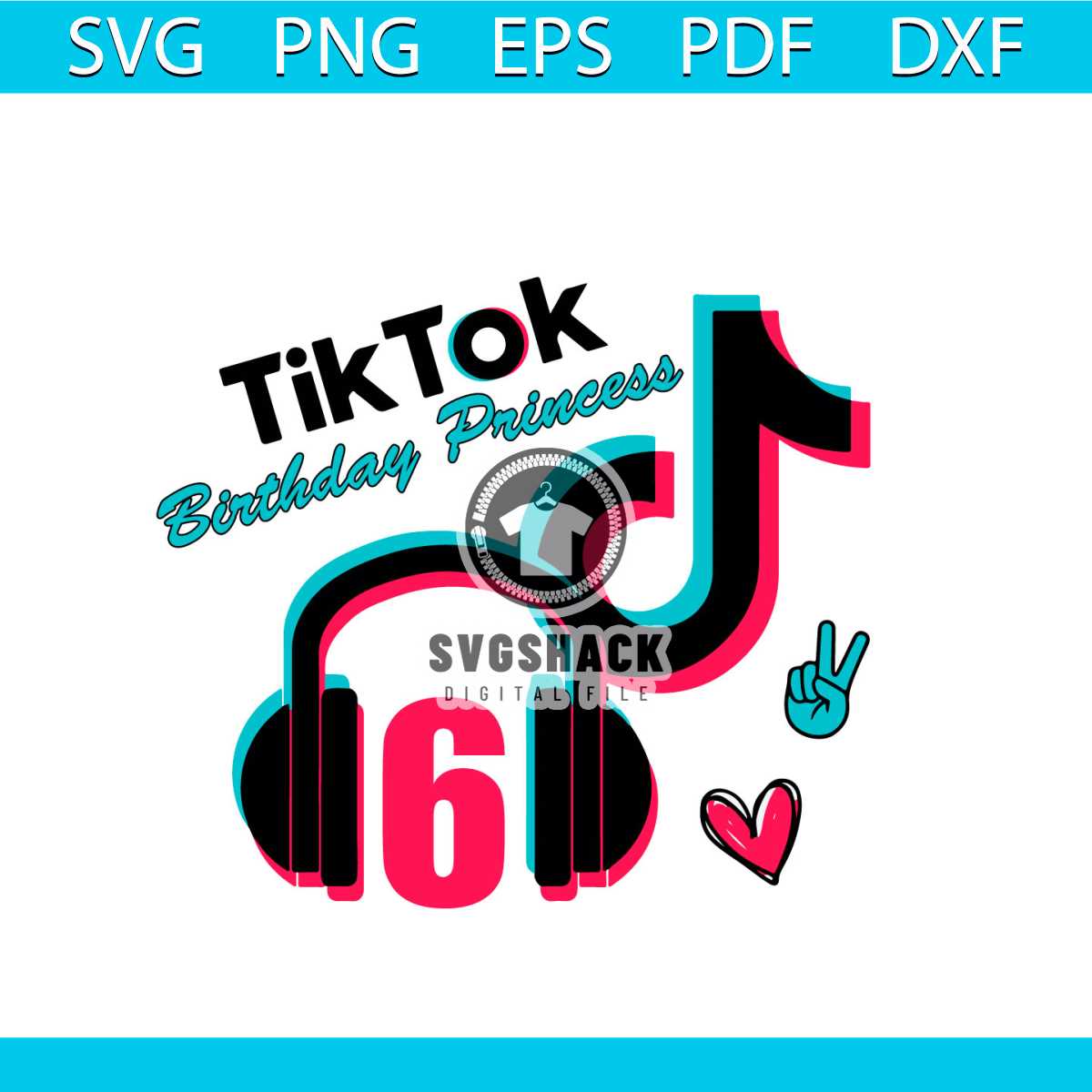 6th Birthday Tik Tok Princess Svg, Tik Tok Gift For Kinderga | Inspire ...