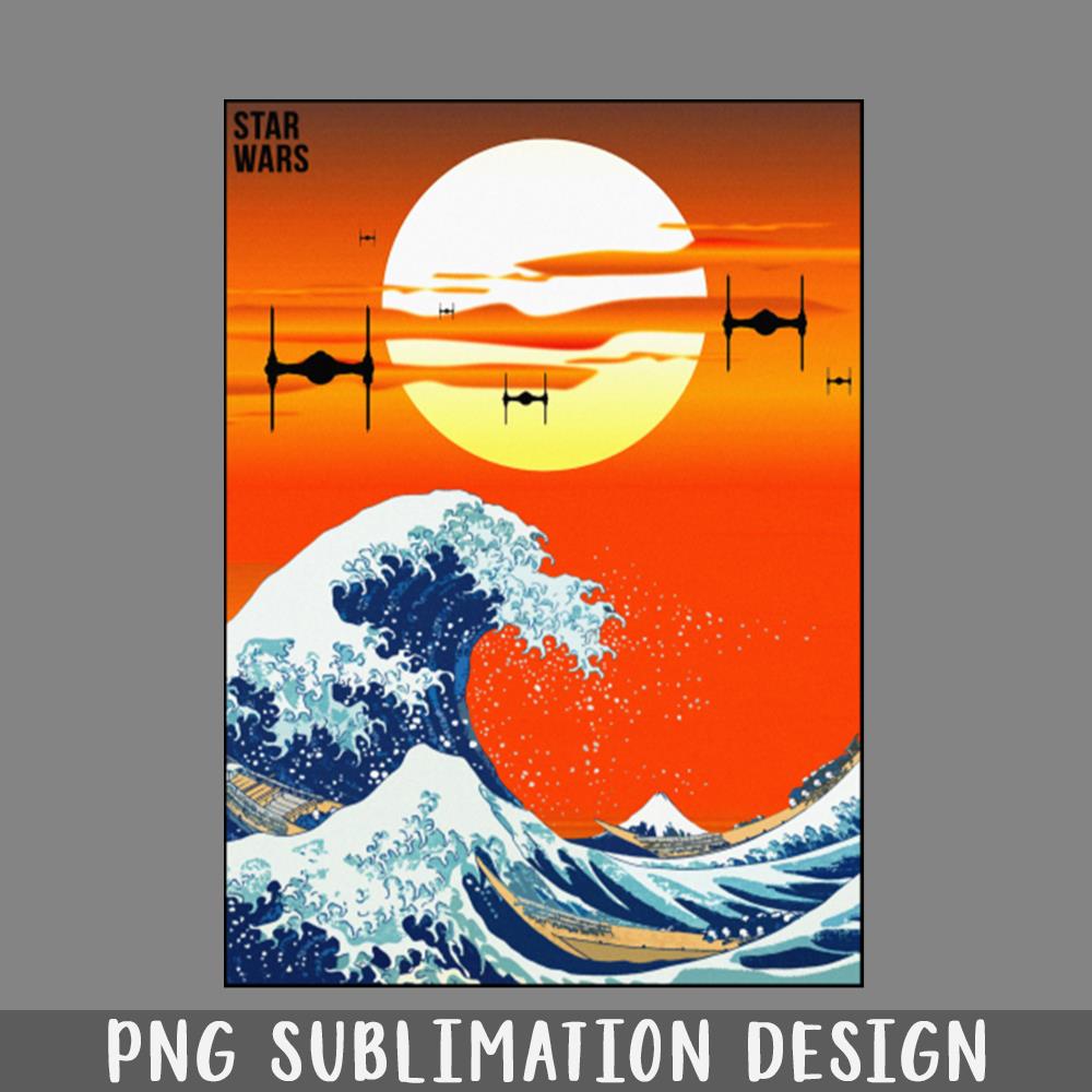 Star Wars meets Hokusai PNG Download | Inspire Uplift