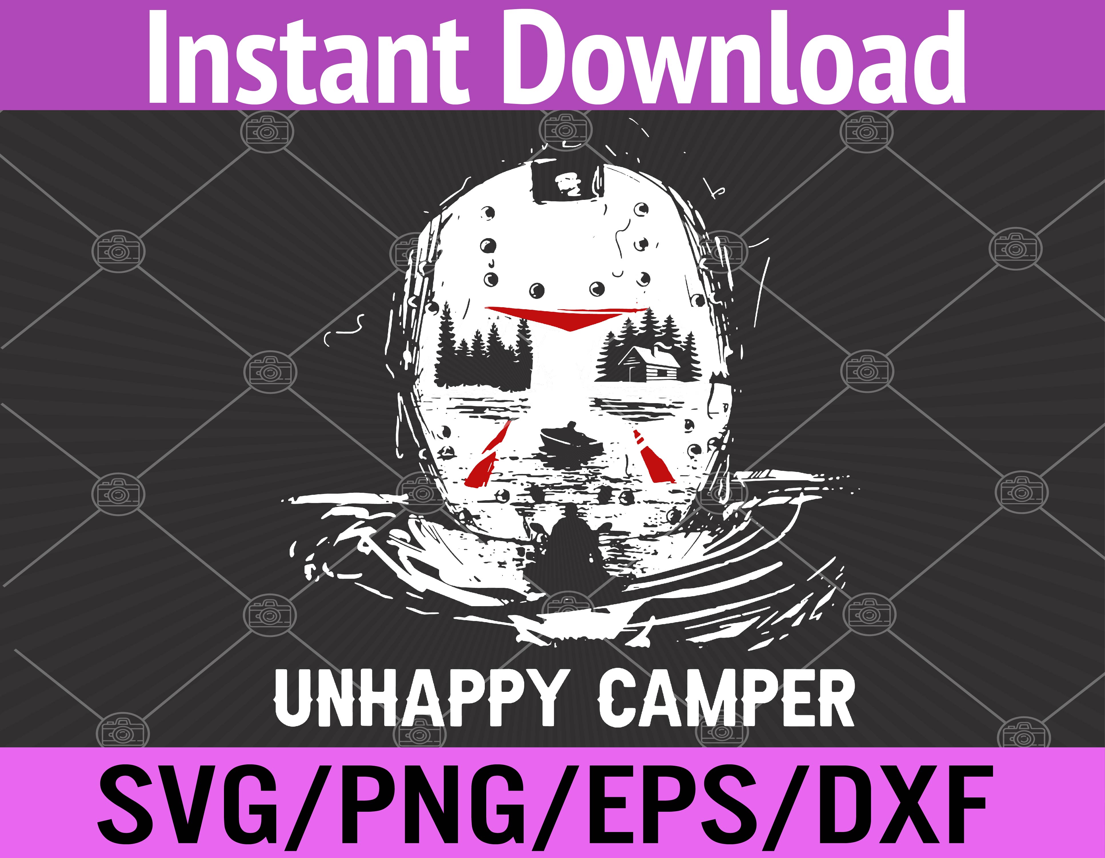 Scary Halloween Camper Camping Unhappy Camper Graphic Svg, E | Inspire ...