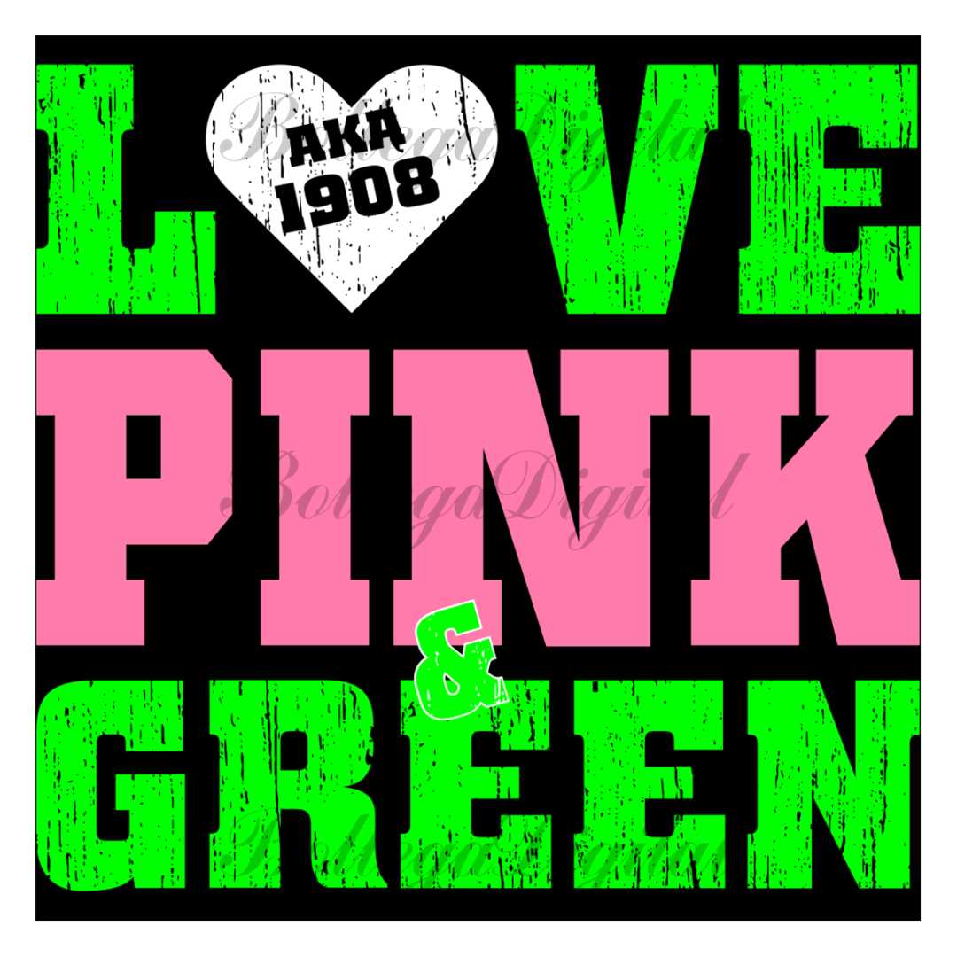 Love Pink Green Aka 1908 Svg,Aka Girl Gang Svg, Aka Sorority | Inspire ...