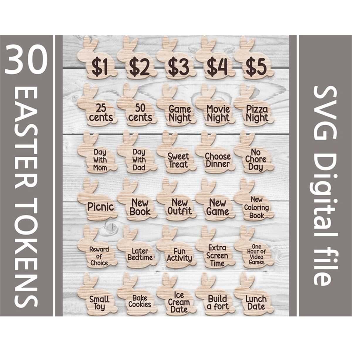 30 Redeemable Easter Token svg,Easter token svg, Easter svg, | Inspire ...