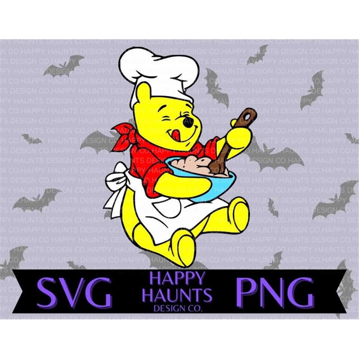 Chef pooh SVG, easy cut file for Cricut, Layered by colour - Inspire Uplift