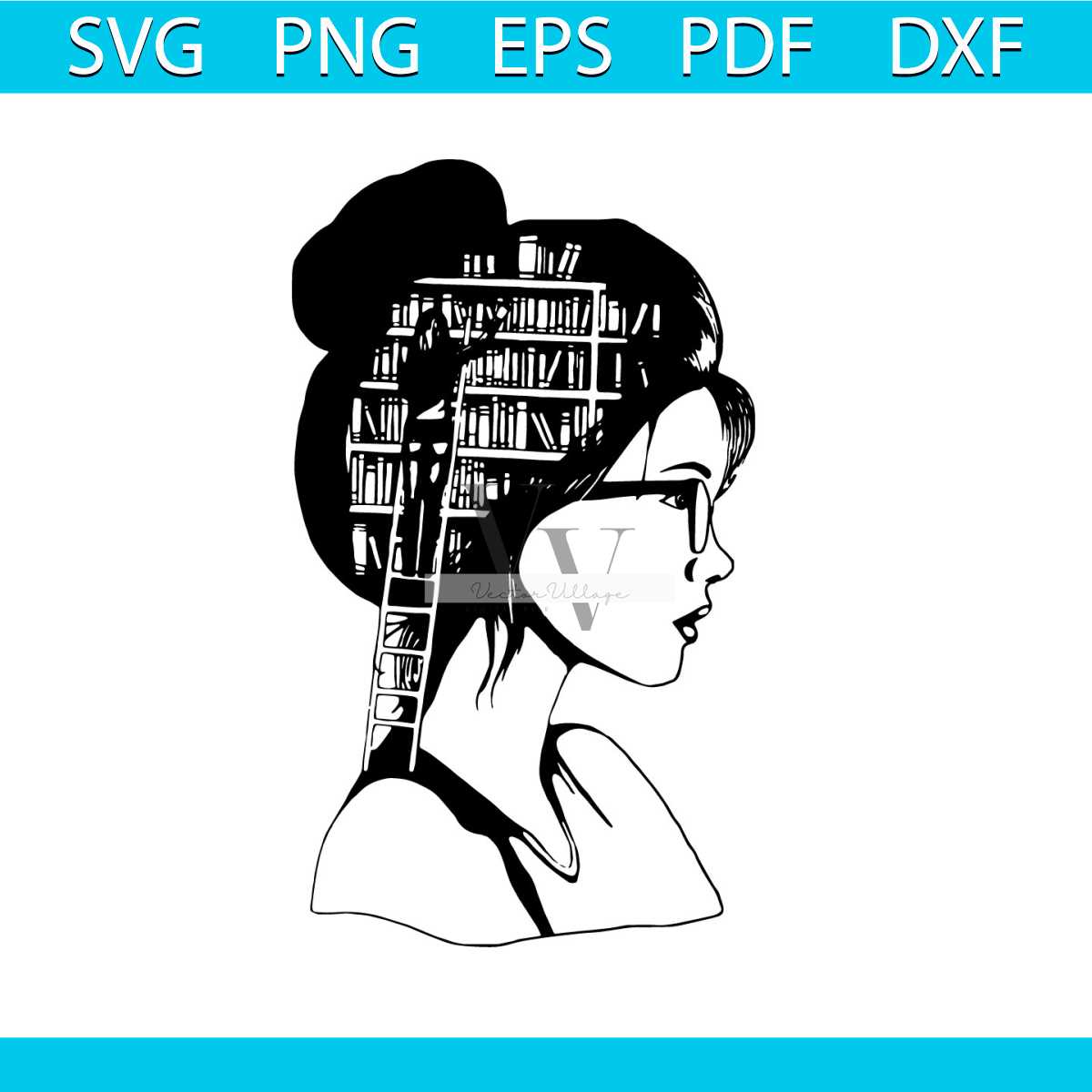 Library Girl Silhouette Vector Gift For Librarian Svg, Shirt - Inspire ...