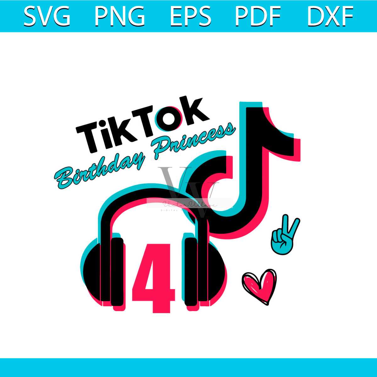 4th Birthday Tik Tok Princess Svg, Tik Tok Gift For Kinderga - Inspire ...