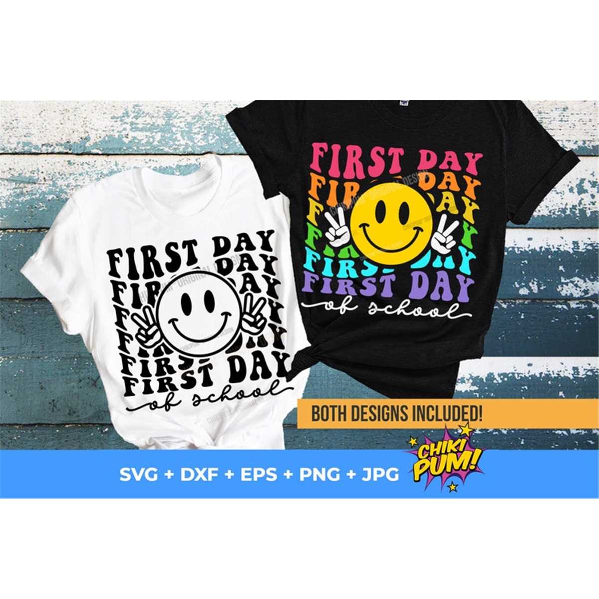 First Day of School SVG, Smiley Face SVG, Retro First Day Sv | Inspire ...