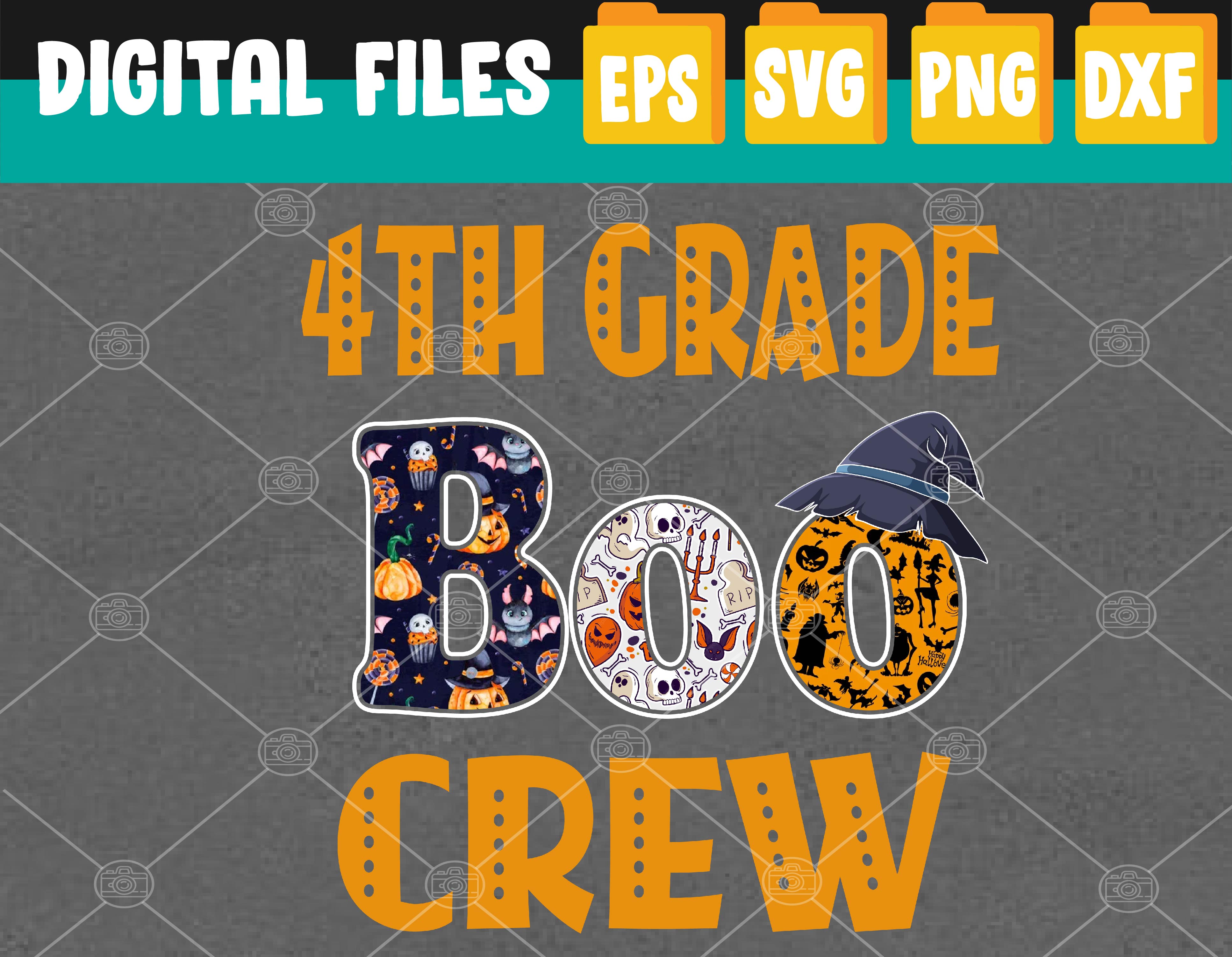 4th Grade Boo Crew Teacher Halloween Svg, Eps, Png, Dxf, Dig | Inspire ...