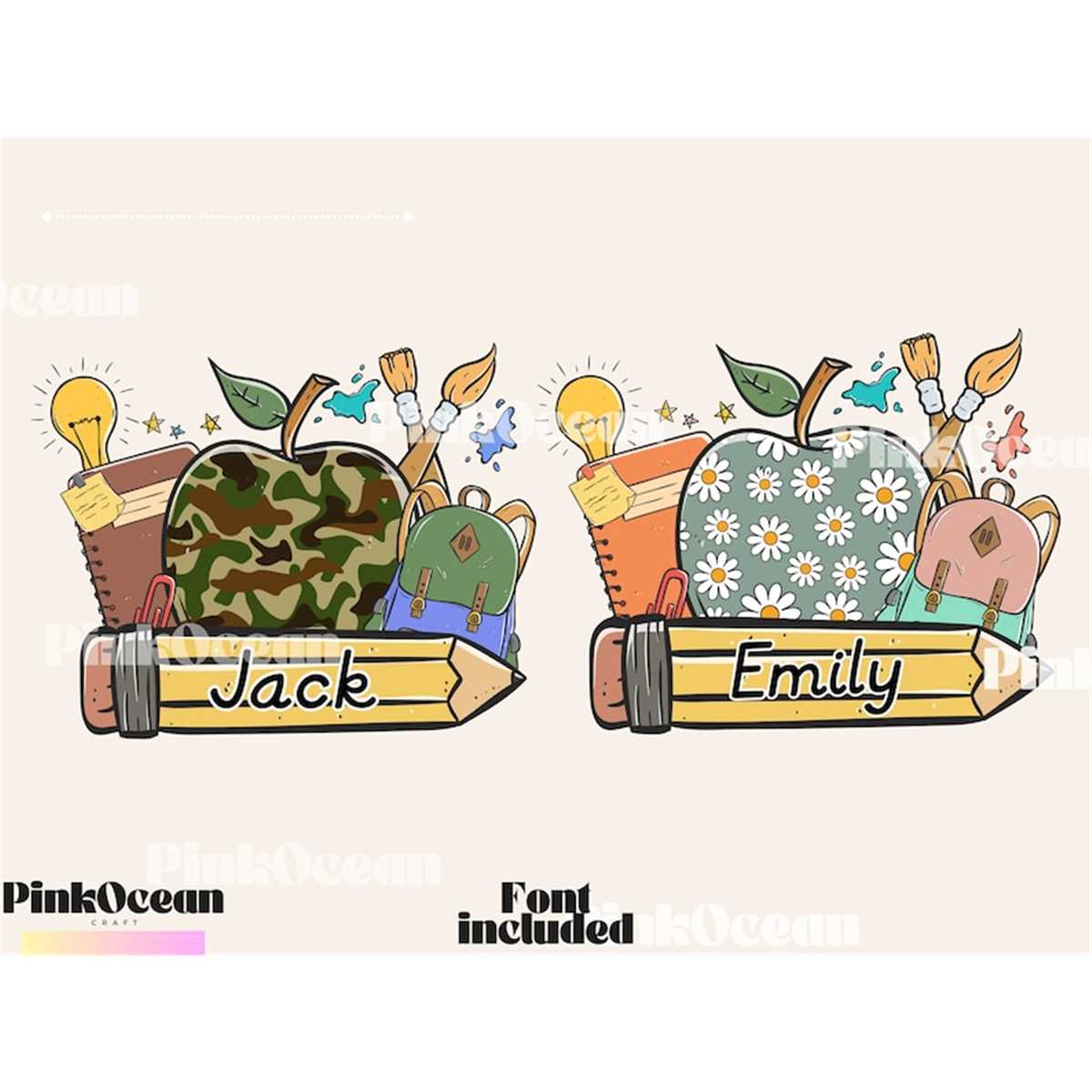 Personalization Back To School Png for Kids, First Day of Sc - Inspire ...