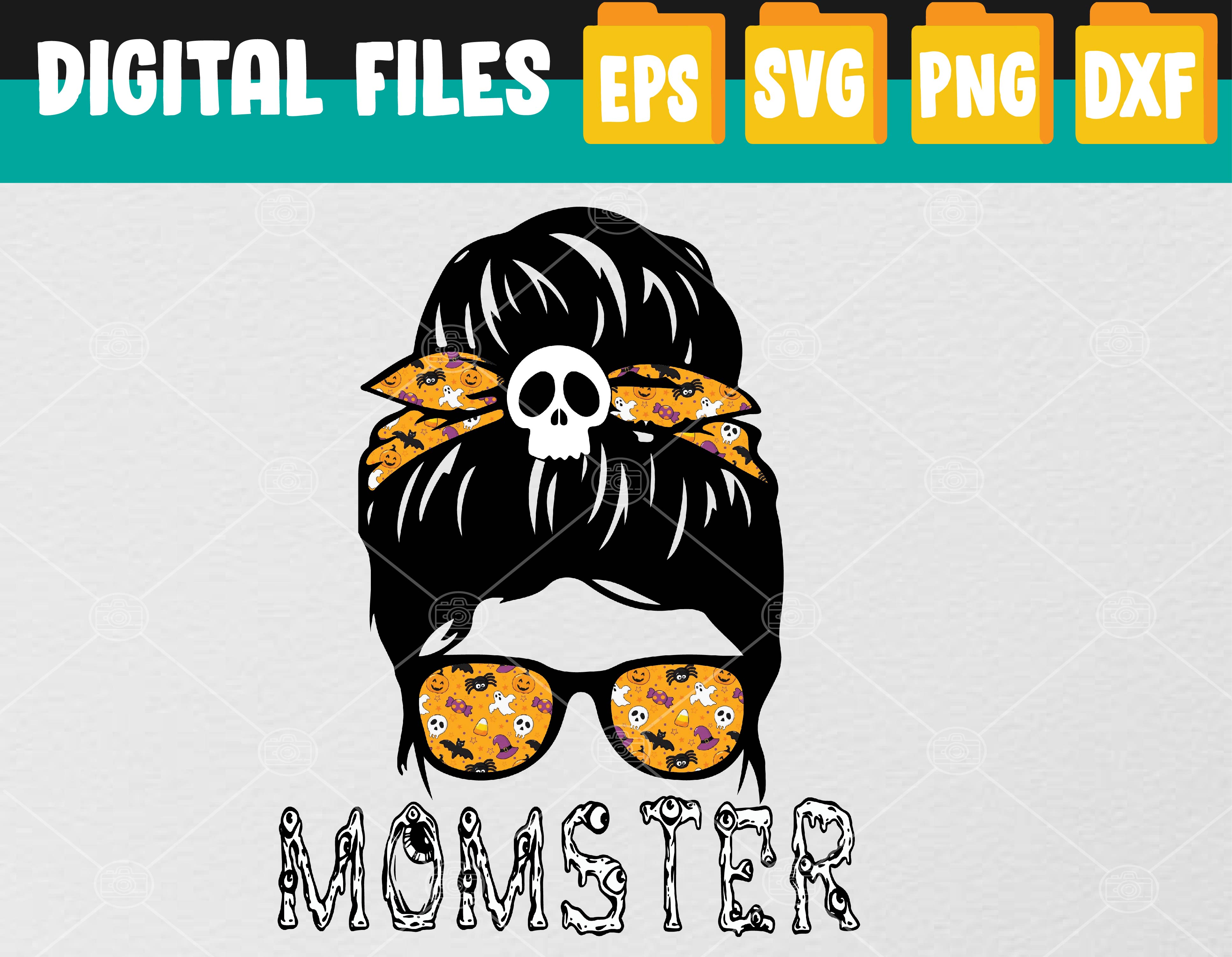 Momster svg, Halloween Costume svg, Skull Mom svg, Messy Hai - Inspire ...