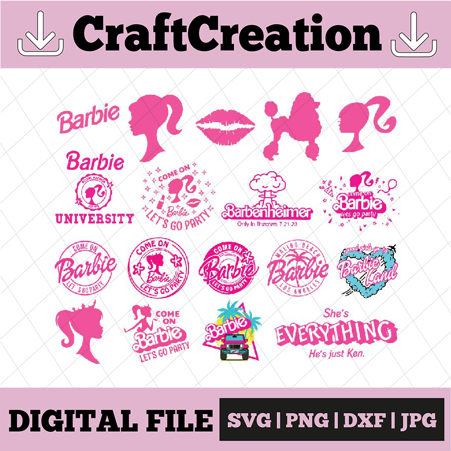 Bundle Barbie Svg file, pink doll Svg, Girl Svg, SVG file fo - Inspire ...