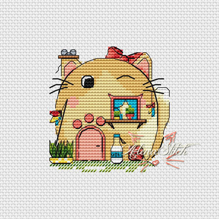 Cat-house. Fairytale houses. Cross stitch pattern pdf & css | Inspire ...